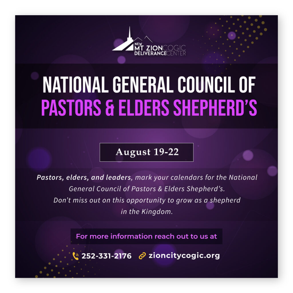 National General Council of Pastors & Elders Shepard’s – New Mount Zion ...